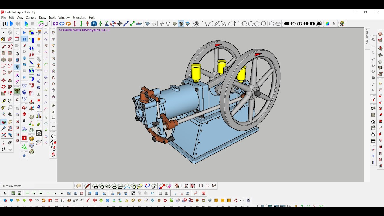 WYVERN GAS-PETROL ENGINE in SketchUp - YouTube