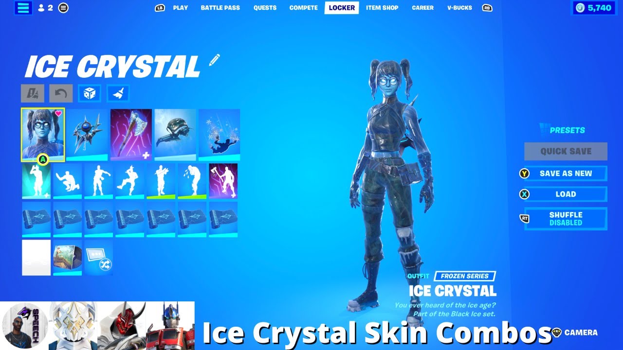Ice Crystal Skin Combos (Fortnite Battle Royale) - YouTube