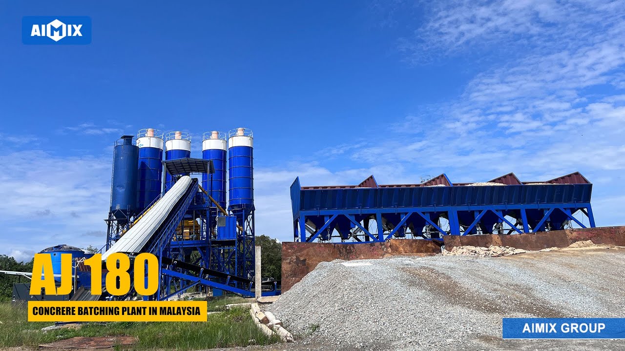 AIMIX AJ180 Concrete Batching Plant In Malaysia @AIMIX_GROUP - YouTube