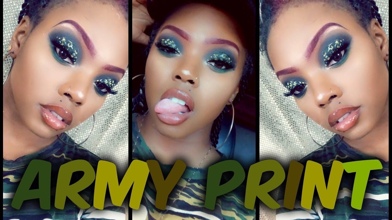 HOW TO: ARMY PRINT EYESHADOW | Camouflage/Camo Makeup | Nyx Vivid ...