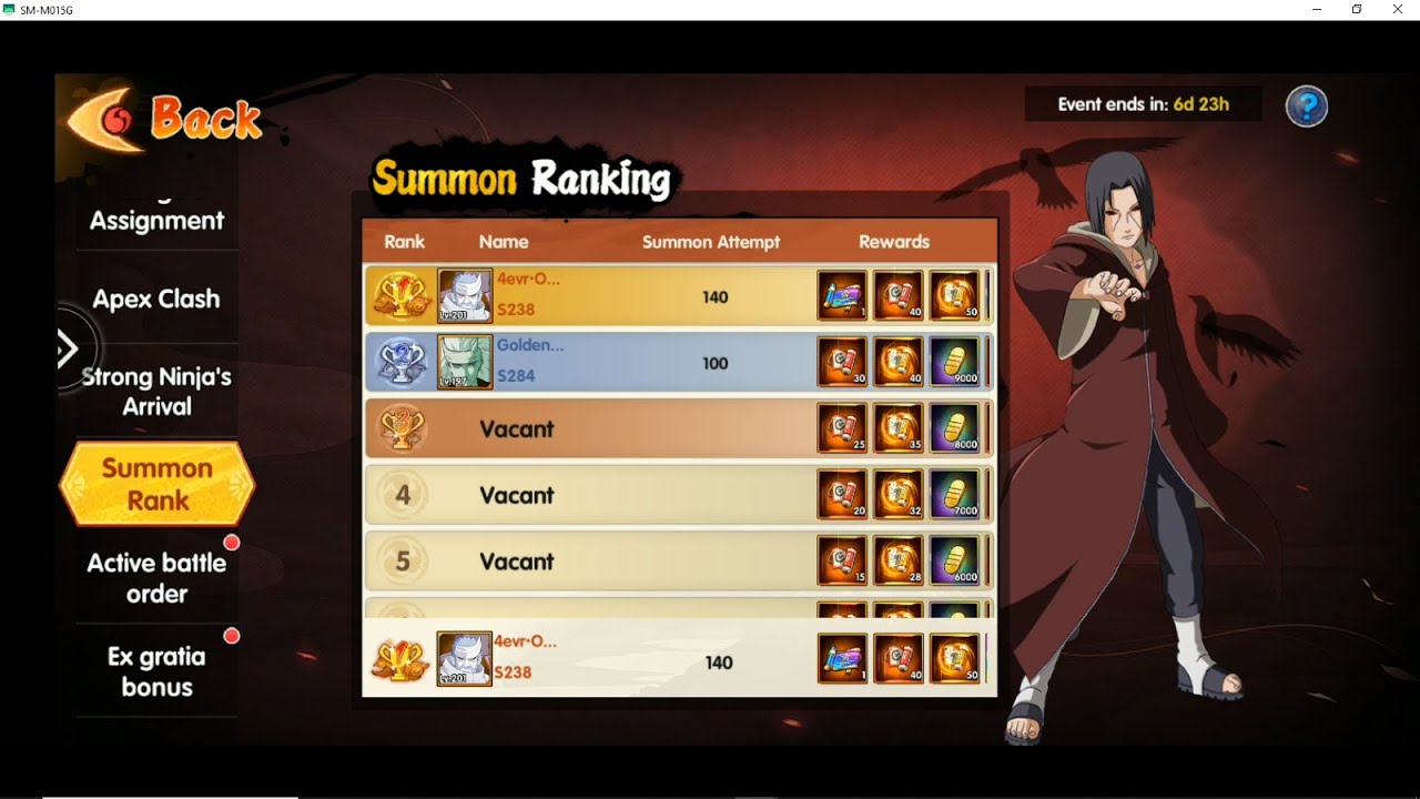 Strong Ninja Arrival Summon top 1 in Rasengan rivals - YouTube