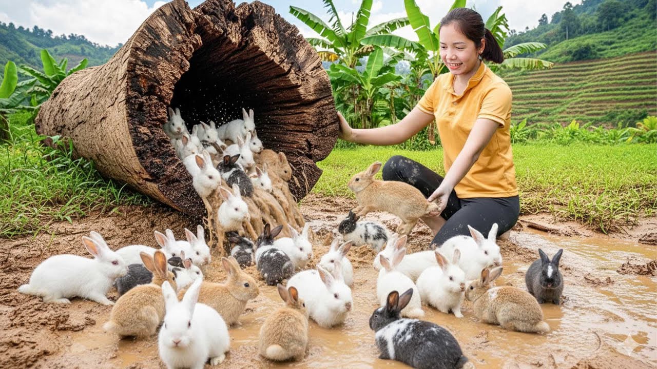 Harvesting Farm Rabbits and Sell Them at the Village Market - YouTube