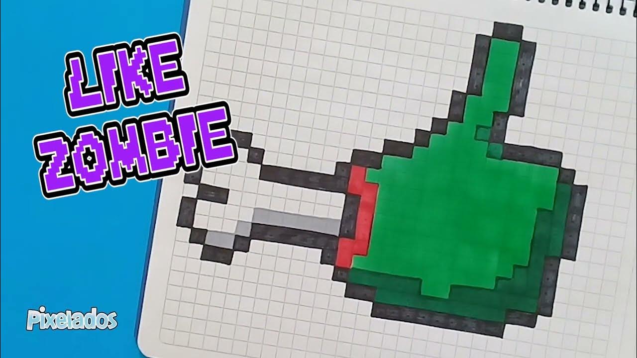 COMO DIBUJAR UNA MANO DE ZOMBIE PIXEL ART - PIXELADOS - YouTube