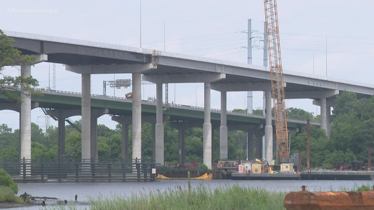 Chesapeake high rise bridge open - YouTube