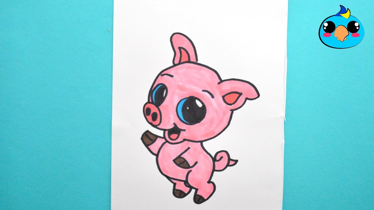 Cómo dibujar un CERDITO KAWAII Fácil -How to Draw a Cute Pig - YouTube