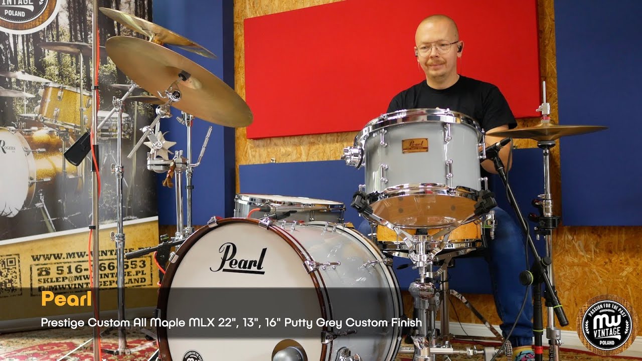 MW-Vintage.pl - Pearl Prestige Custom All Maple MLX 22”, 13”, 16” Putty ...