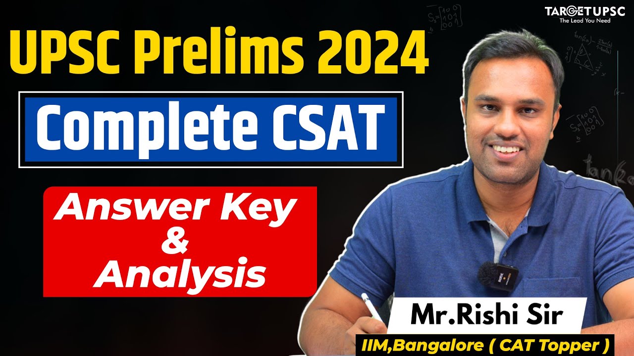Most Accurate : CSAT Answer Key & In-Depth Analysis #upscprelims2024 ...
