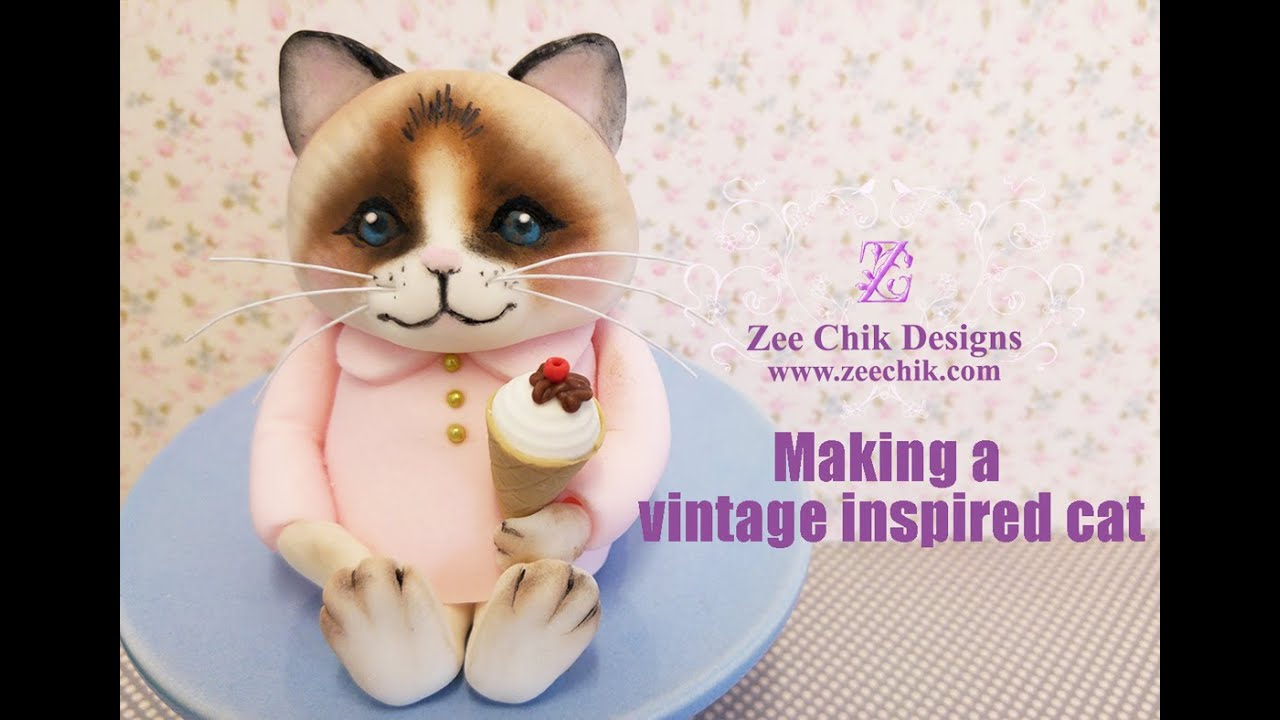 How to make a Cat / fondant / polymer clay - YouTube