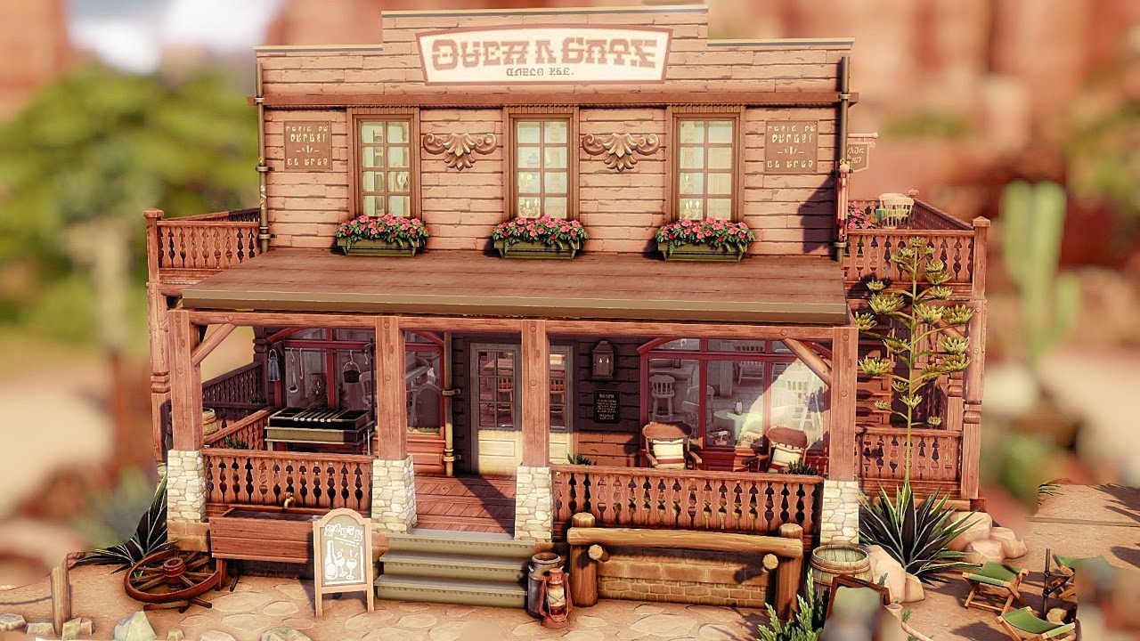 Building a Pioneer´s SALOON 💚 in The Sims 4 - Speed Build - YouTube