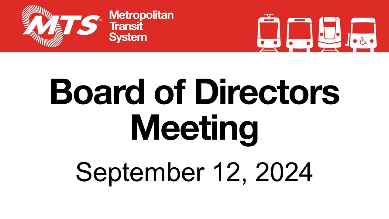 September 12, 2024 MTS Board of Directors - YouTube