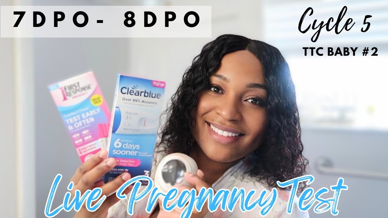 LIVE PREGNANCY TEST AT 7DPO-8DPO | LETROZOLE ROUND 1 (2.5mg) | TTC BABY ...
