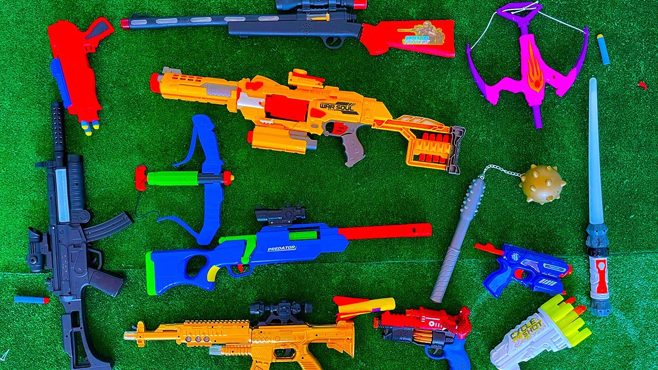 Collection Sniper Rifles and M416, Machine Gun, Bow Gun, Cycle Shot ...