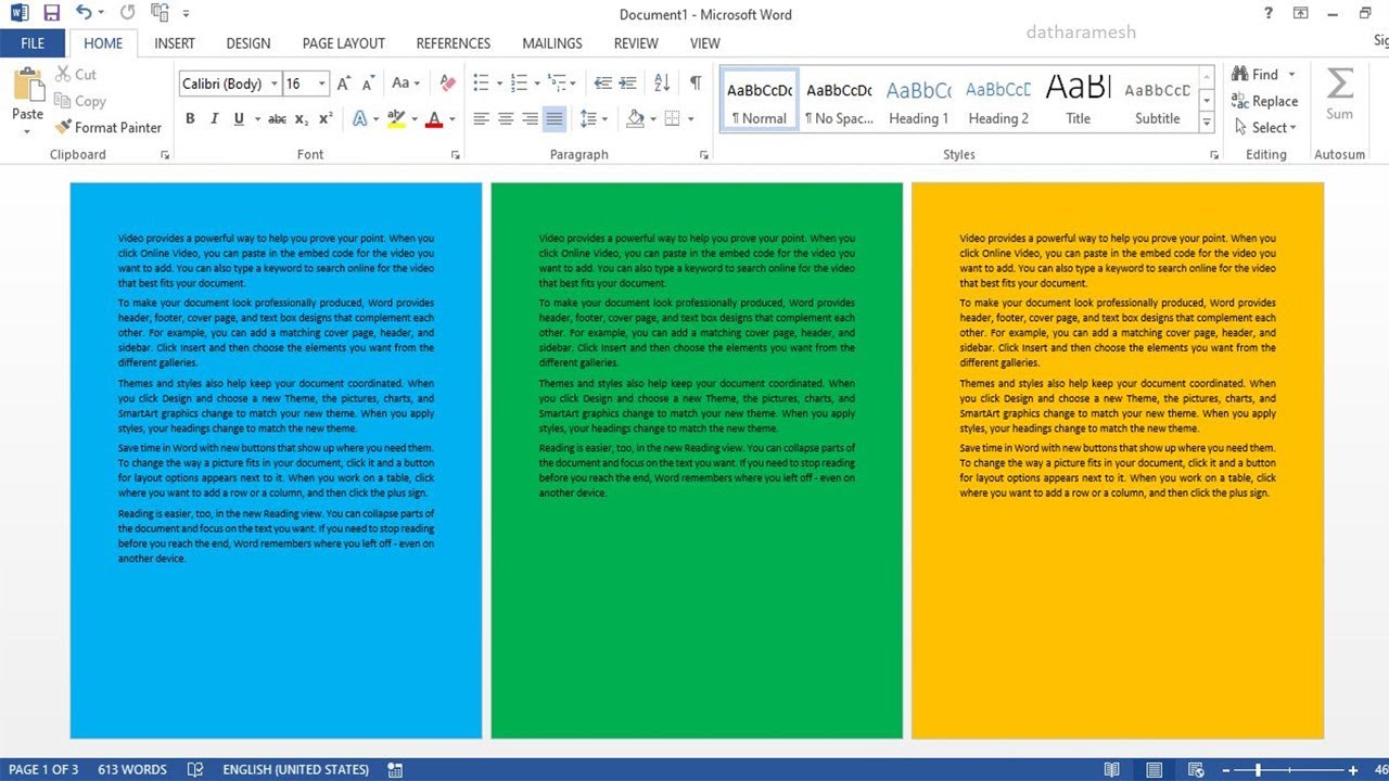 How To Add Different Colors For Each Page In MS Word YouTube How To Add Different Colors For Each Page In MS Word YouTube