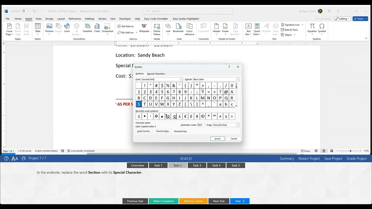 GMETRIX - MOS WORD 2016 - Core Practice Exam 1 - Project 7 - YouTube