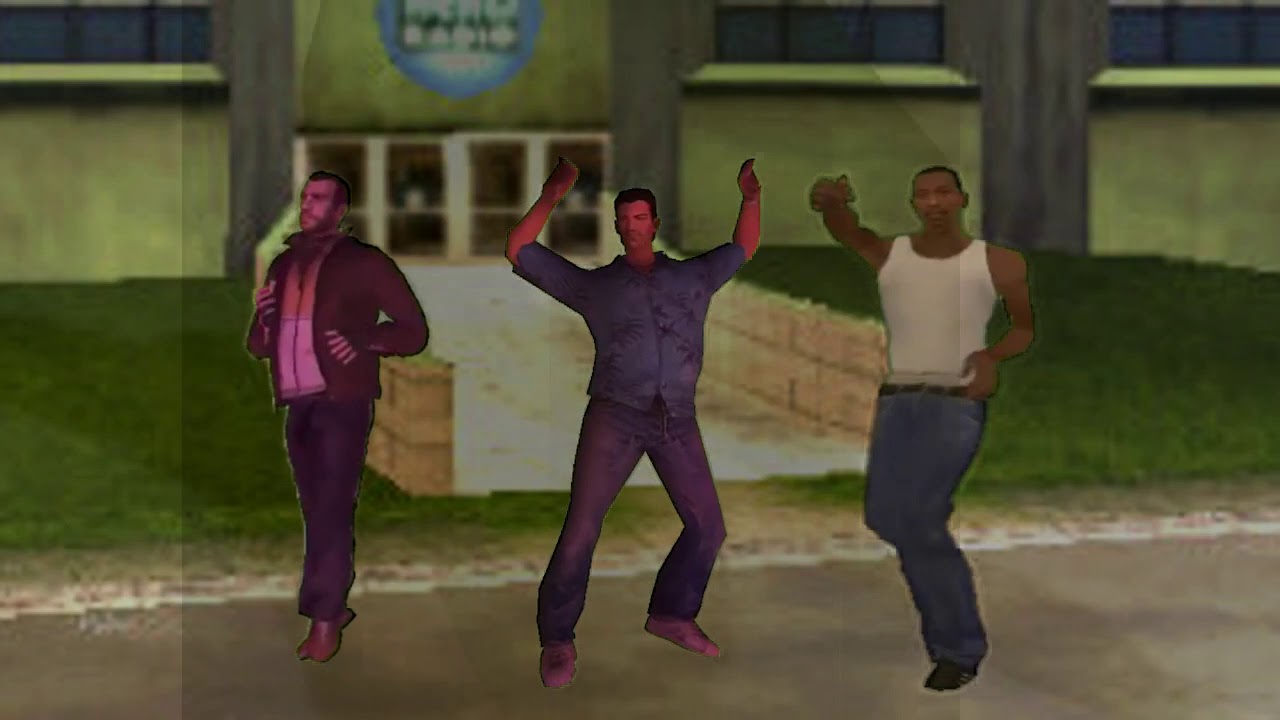 GTA Protagonists Dance Together in a Mad World - YouTube
