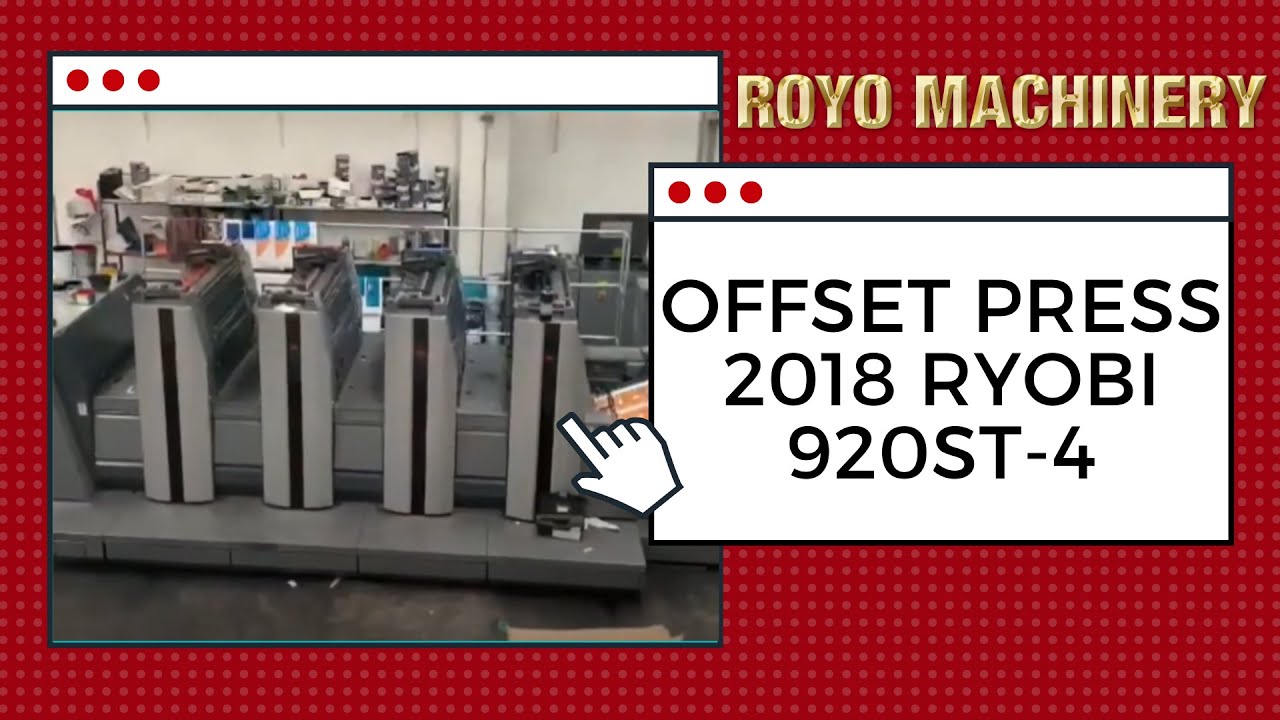 Offset Press 2018 Ryobi 920ST-4 - Impresora Offset Ryobi 920ST-4 - YouTube