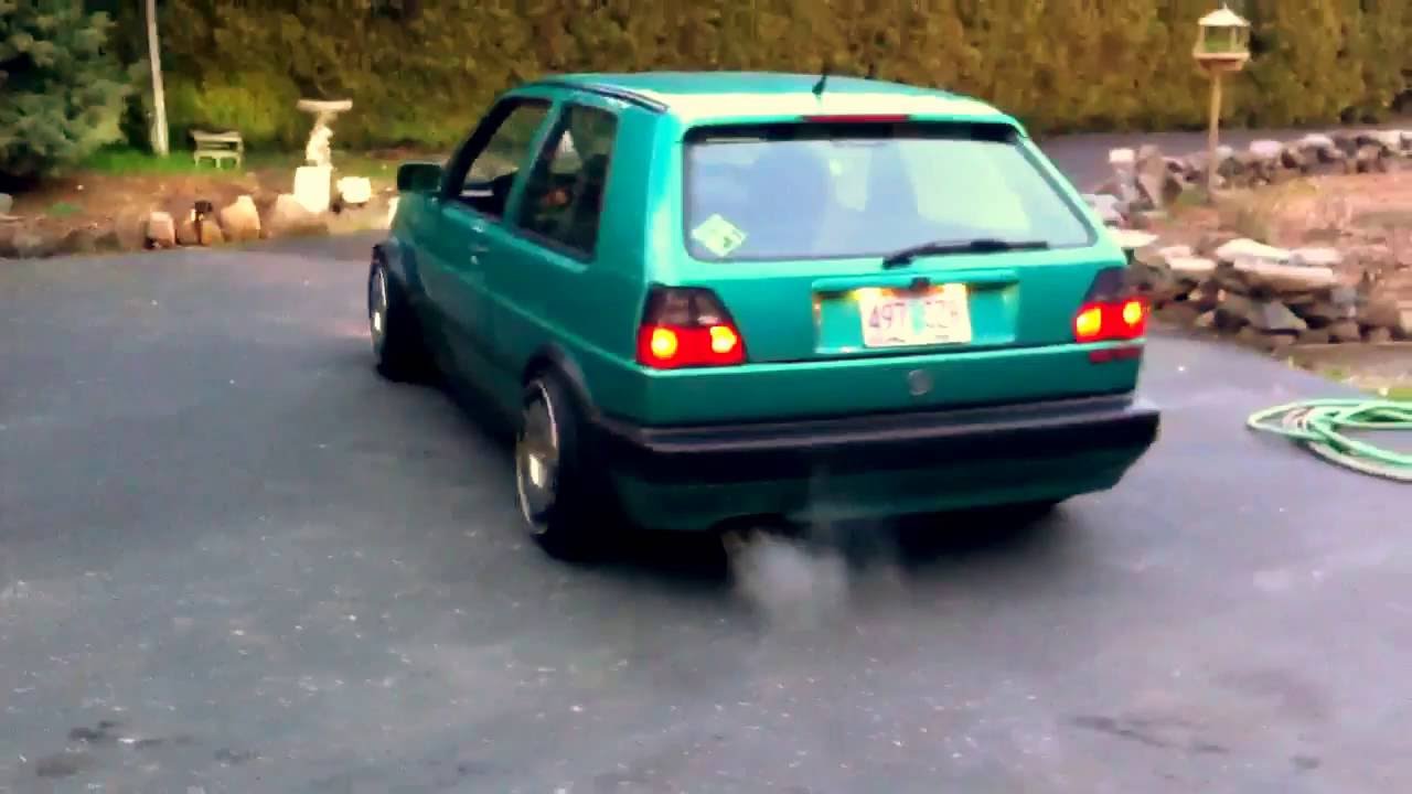 My Montana Green '92 VW GTI VR6 (start up, walk around, rev straight ...