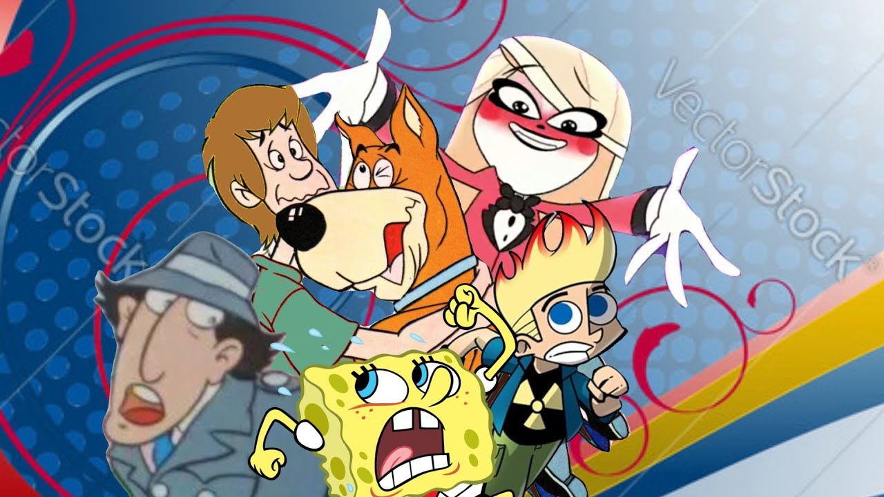 Charlie Morningstar (Hazbin Hotel) chasing Shaggy, Johnny Test, Gadget ...