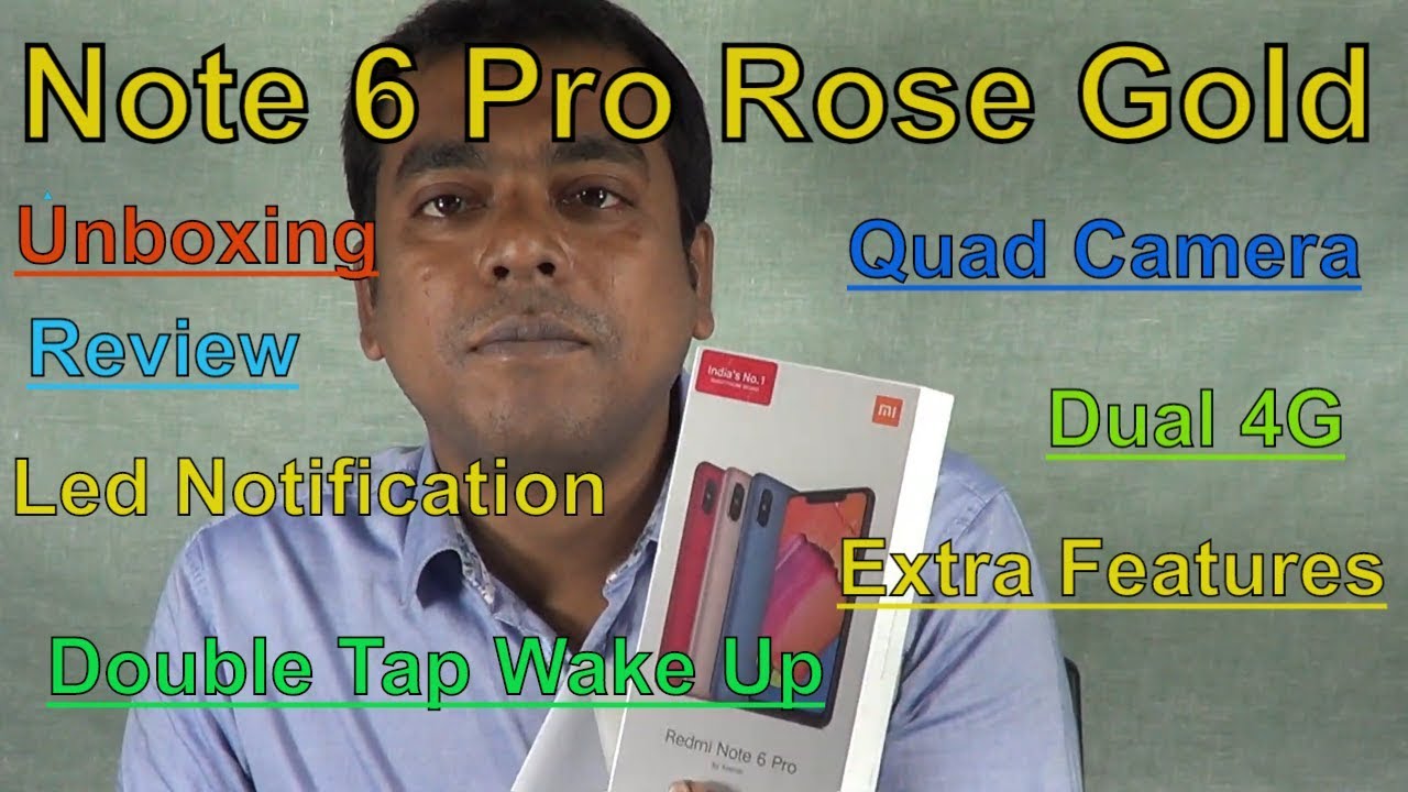 Xiaomi Redmi Note 6 Pro Rose Gold Color Unboxing, Camera, Led ...
