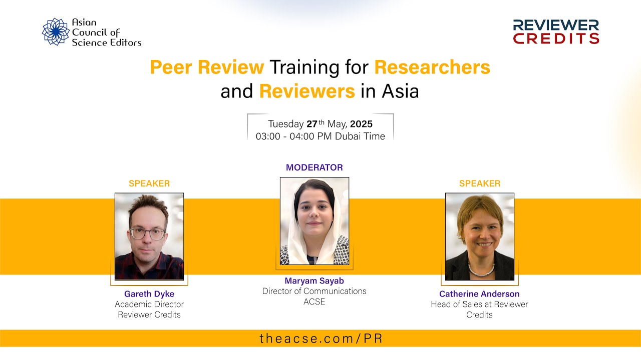 Webinar on Peer Review Training for Researchers and Reviewers in Asia ...