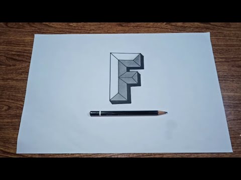 3B çizim kroki harf F adım adım