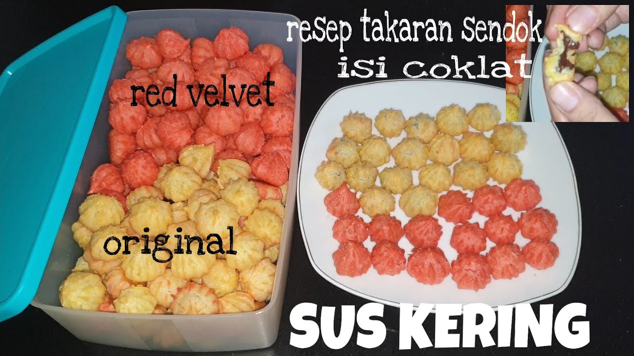 Resep SUS KERING RED VELVET dan ORIGINAL || Takaran sendok, 2 telur ...