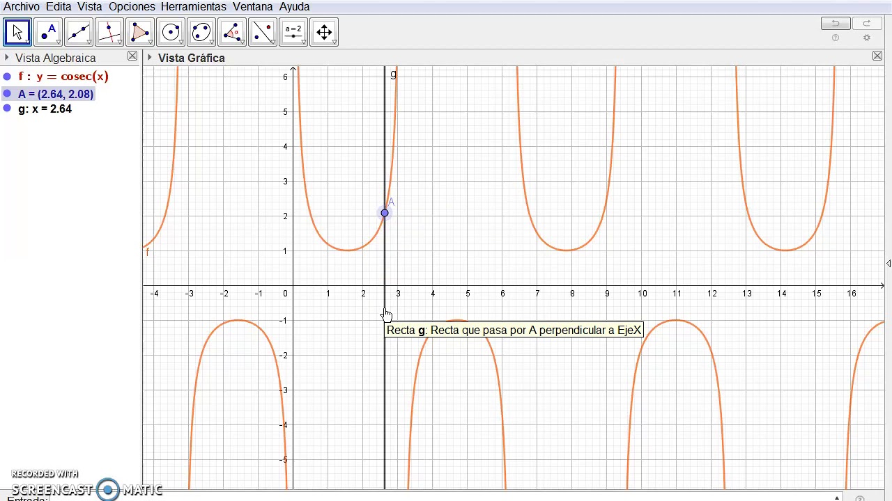 GRÁFICA DE LA FUNCIÓN COSECANTE USANDO GEOGEBRA - YouTube