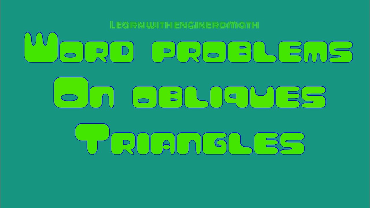 Word Problems on Oblique Triangles (Tagalog/Filipino Math) - YouTube