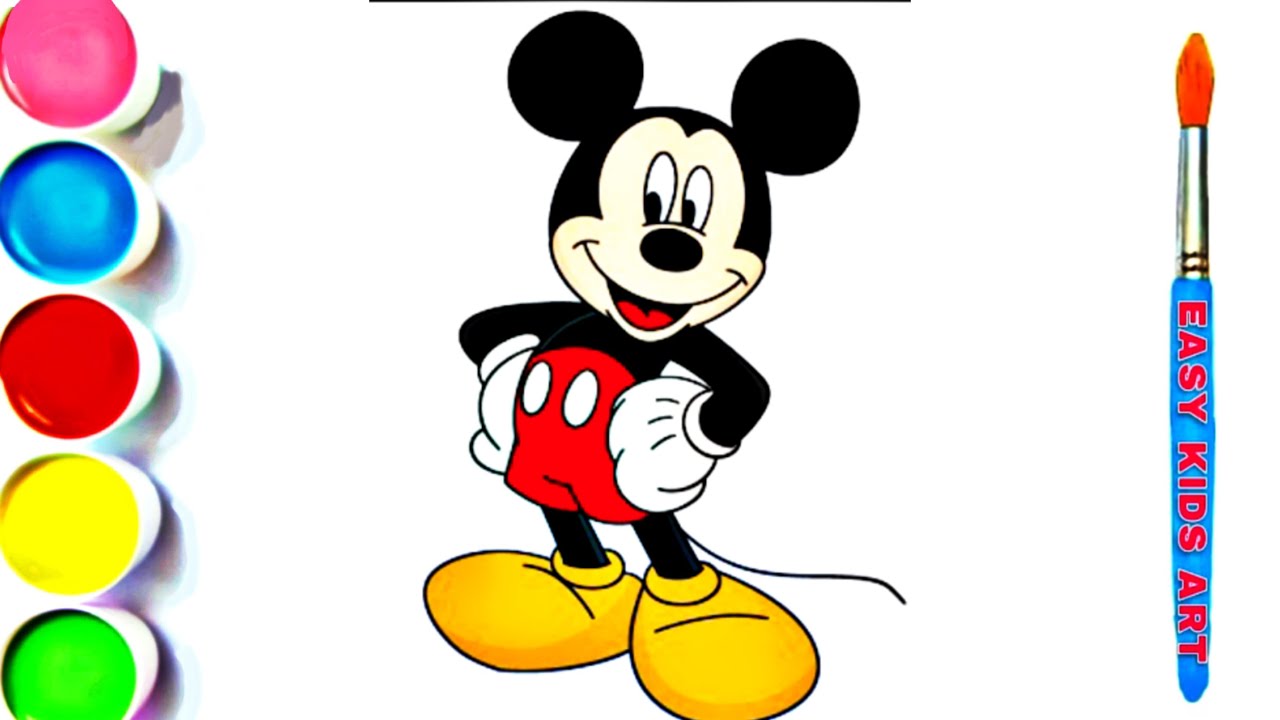 Draw MICKY MOUSE Tutorial Easy Step by Step | How To Draw Mickey Mouse ...