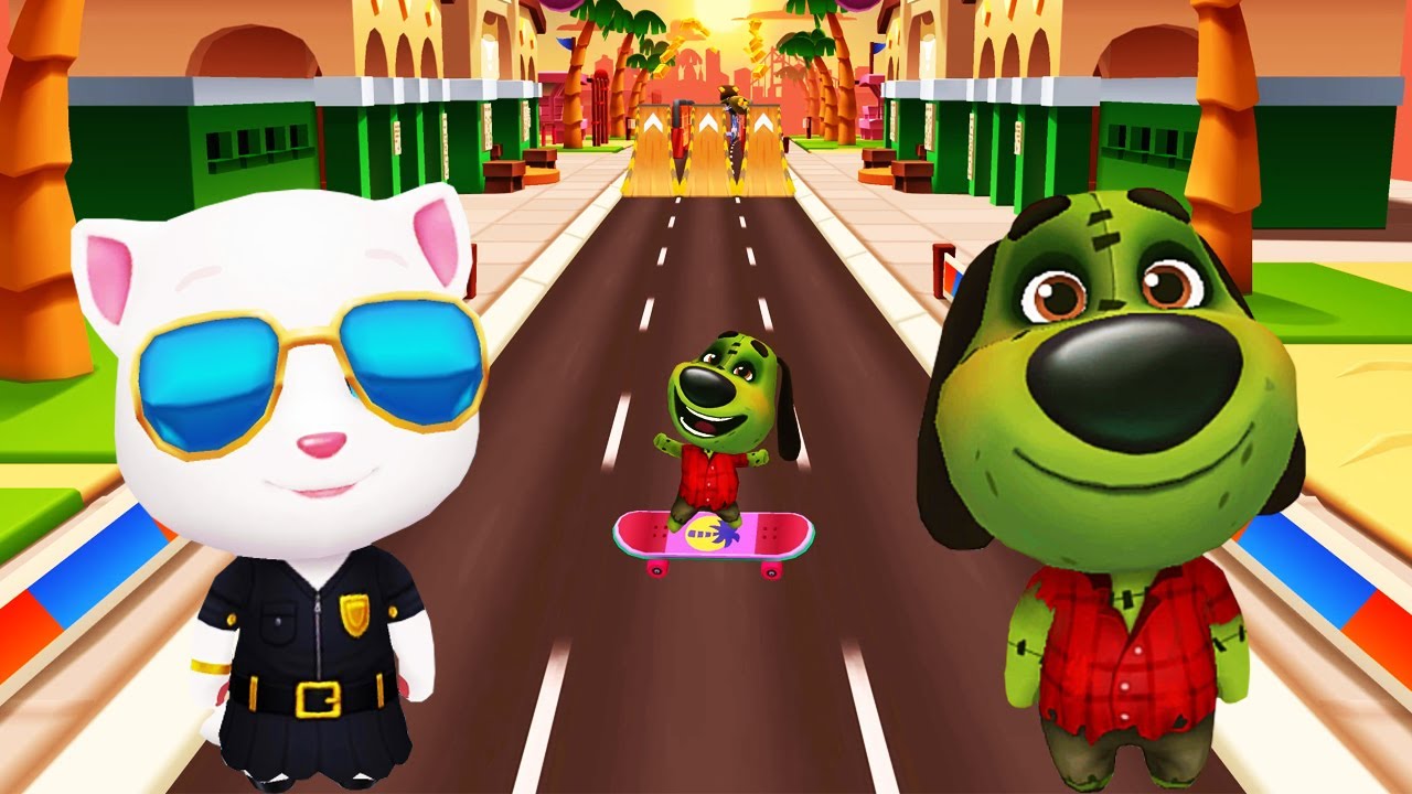 Agent Angela Vs Zombie Ben - Talking Tom Gold Run - YouTube