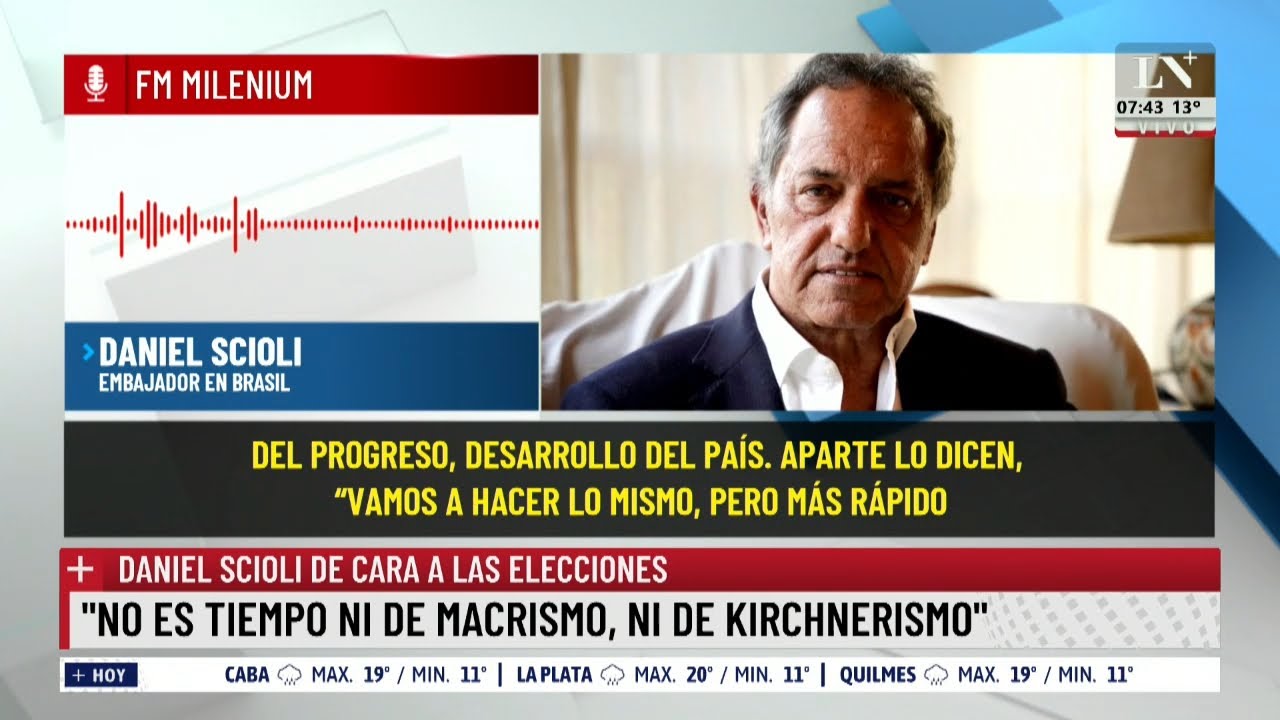 Daniel Scioli se postula como precandidato a presidente - YouTube