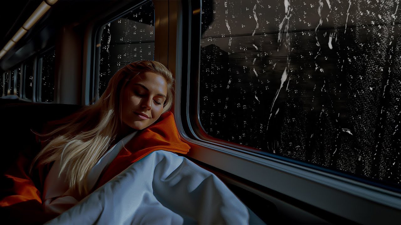 A Cozy Night in The Train | Sleep Better With Rain and Cold Snow ...