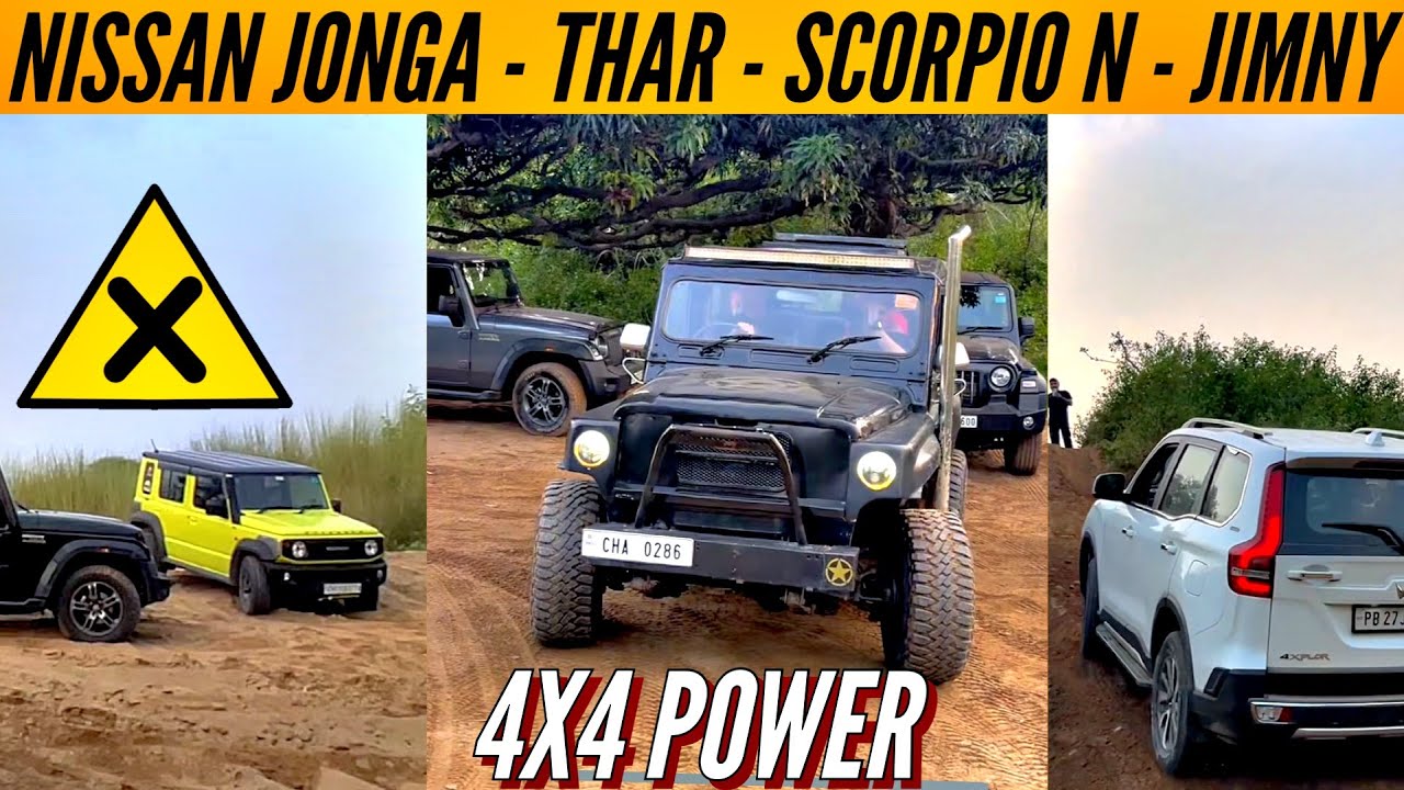 4x4 Off-roading Test - Thar | Scorpio N | Endeavour | Nissan Jonga 6L ...