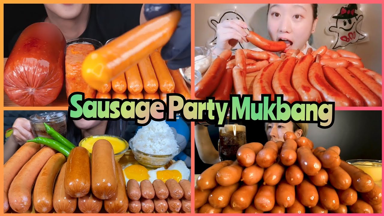 MUKBANGERS EATING TOO MUCH CRUNCHY SAUSAGE | MUKBANG ASMR - YouTube