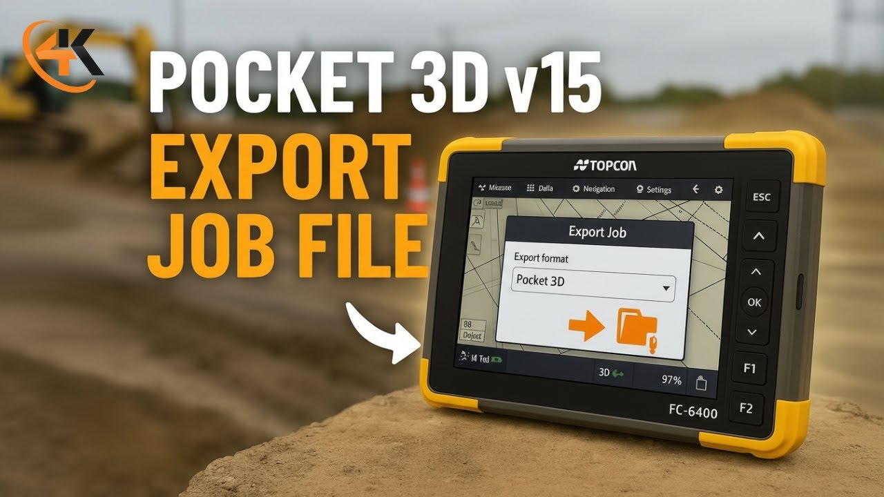 Topcon Pocket 3D V15 - How to Export a Job File - YouTube
