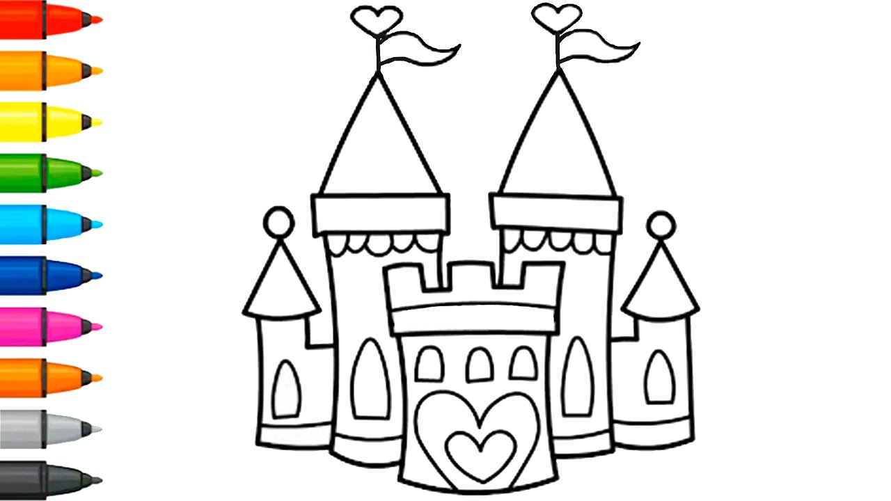 How to Draw a Princess Castle 🏰 BABY ART KIDS TV 🎨 - YouTube
