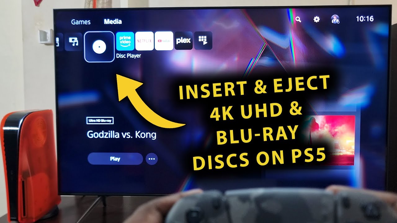 How To Insert & Eject 4K UHD & Blu-ray Discs On PS5 Console | Sony PlayStation 5 - YouTube