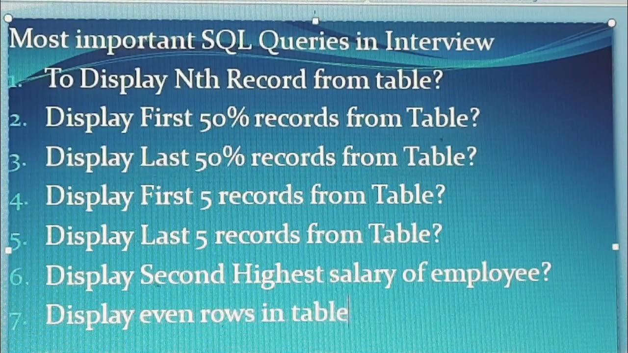 #SQL Queries in interview #sql #oracle #youtubeshorts #shorts #youtube #short #india #mnc #job ...