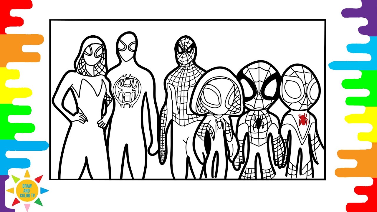 Spider-Man Team VS Spidey And His Amazing Friends Coloring Pages ...