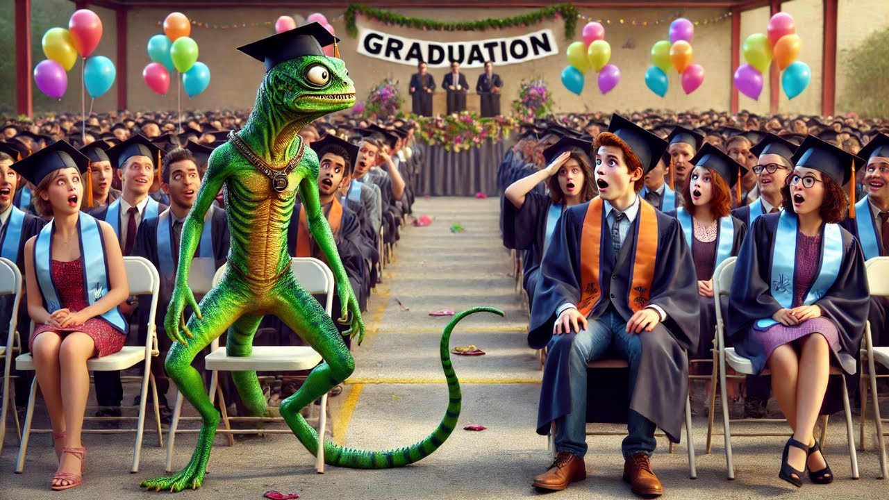 The Alien Lizard Crashed the Human Teen's Graduation Ceremony. The ...