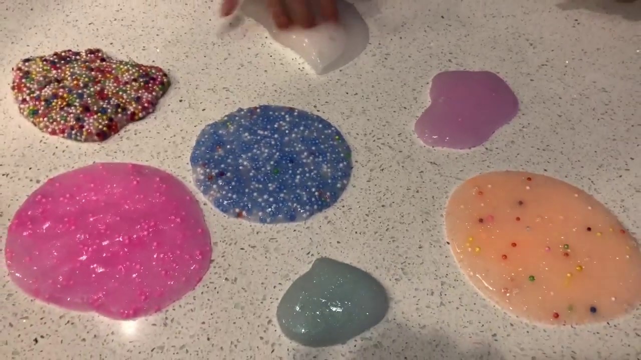 Clear Slime With Floam Beads/glitter slime - YouTube