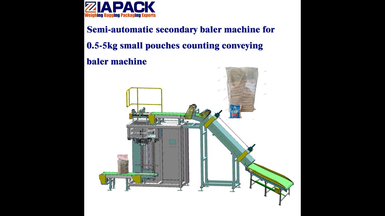 Semi-autoamtic secondary baling machine for 1-5kg small rice sugar salt ...