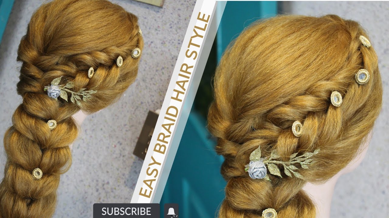 Braid Hair Style girl simple and easy || Hair style girl simple, easy ...
