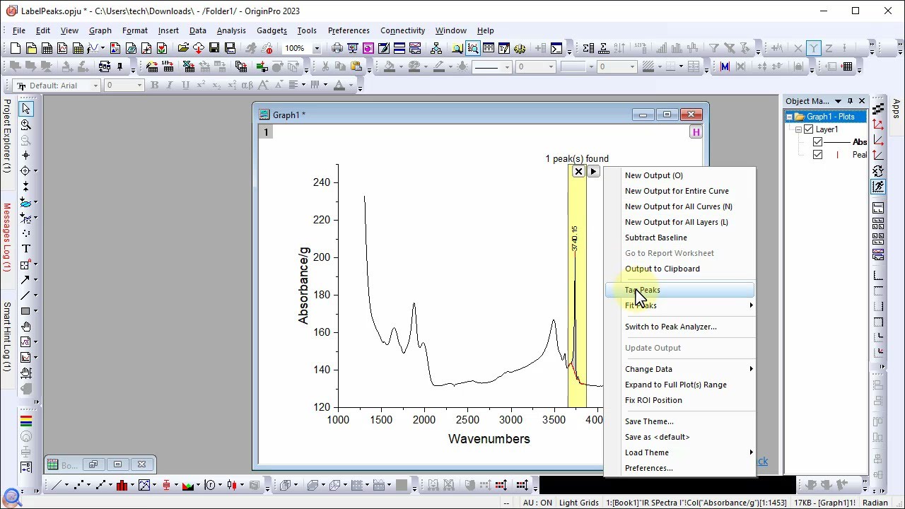 How to label the peaks - YouTube