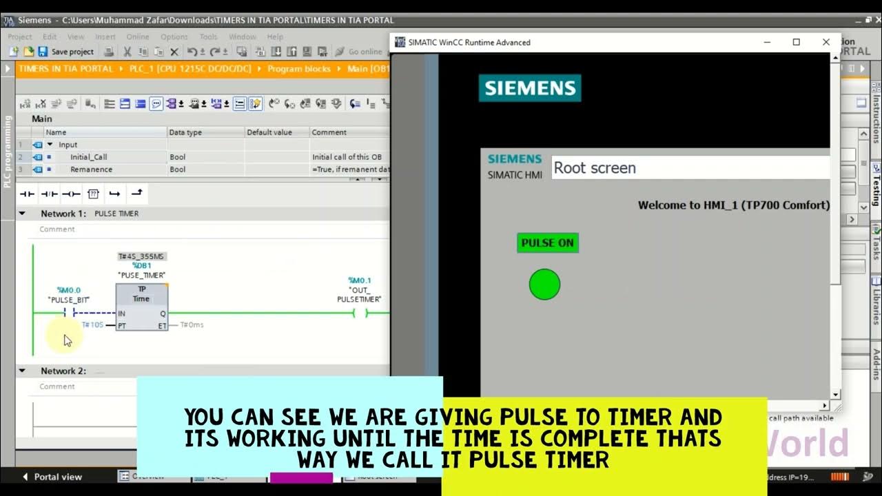 Tia Portal With S7 1200 How To Use Timers Ton Tof Tp Tonr Plcworld Youtube