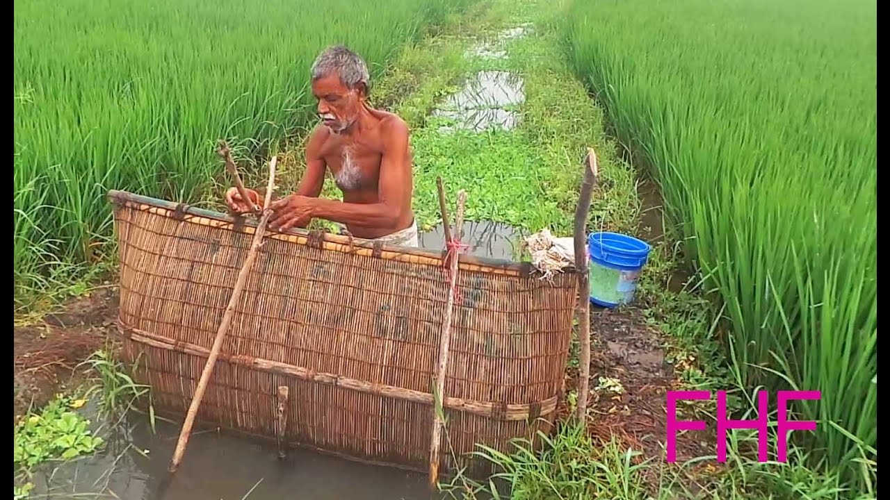 Amazing Fish hunting Fishing Basket with "Natural Rainbow" with Bamboo ...