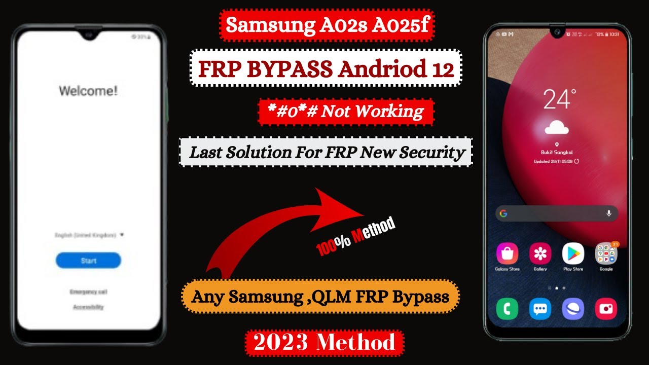 Last Solution FRP Bypass Samsung A02s A025F Latest Security Andriod 12 ...