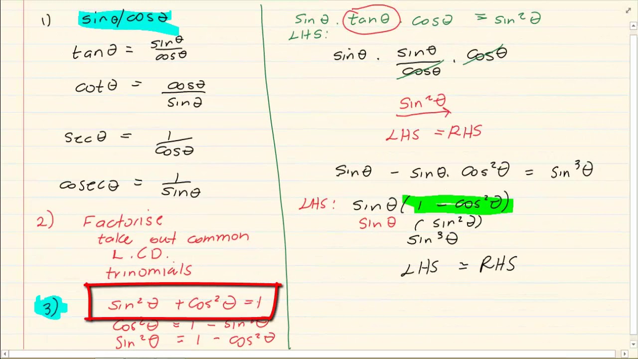 Grade 11: Trigonometry : Identities - YouTube