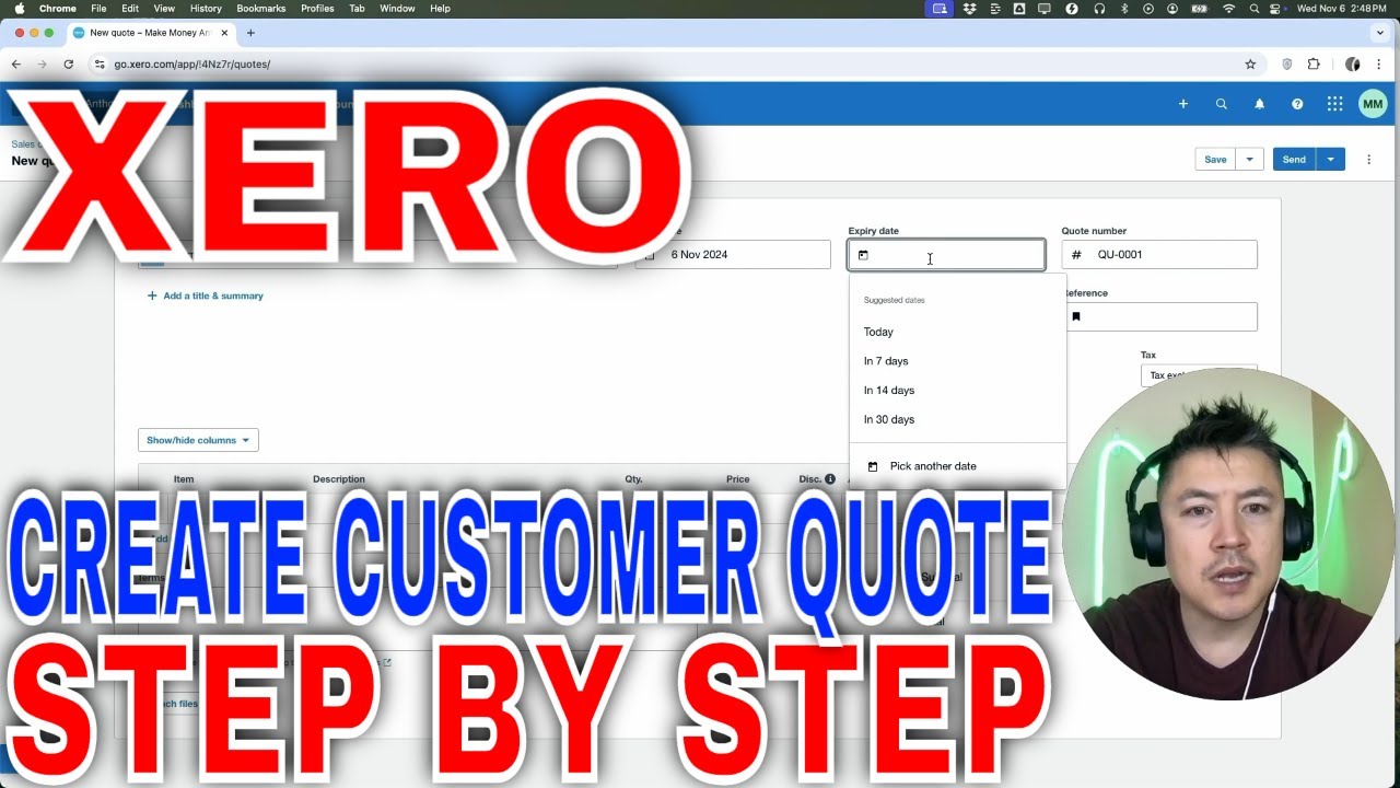Xero Blog Quotes How To Create Xero Customer Quote Estimate 🔴