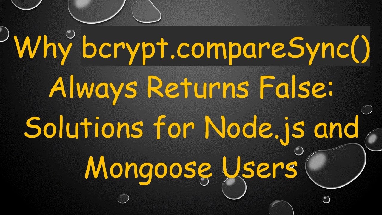 Why Paresync Always Returns False Solutions For Nodejs And Mongoose Users Youtube